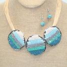 Vinyl Cords with Three Crystal Covered Disc – L and B Creations